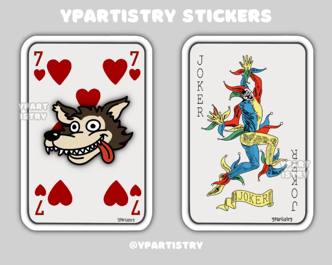 AIB Joker and Seven of Hearts Sticker/ Wolf and Sheep Game / Playing ...