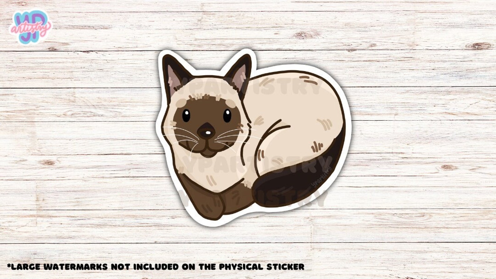 Siamese Cat Sticker Die Cut Vinyl Water Resistant Sticker - Etsy