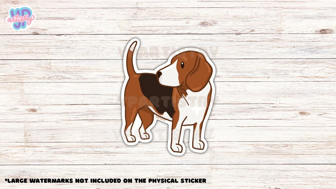 Beagle Dog Sticker Die Cut Vinyl Water Resistant Sticker - Etsy