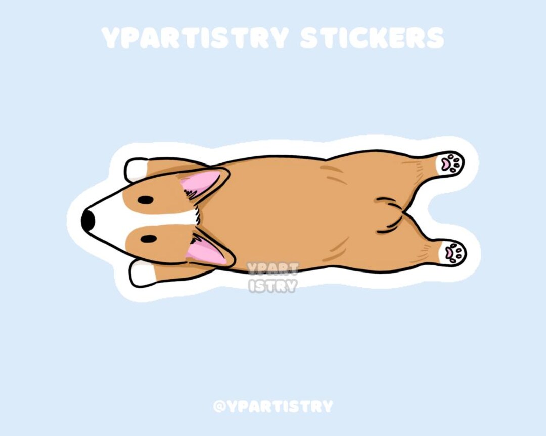 Corgi Dog Sploot Sticker / Corgi Sploot / Dog Die Cut Sticker for ...