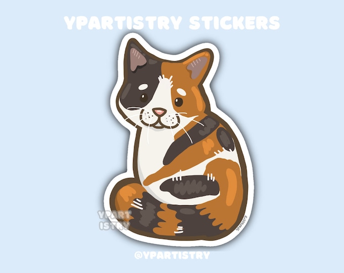 Calico Cat Sticker Die Cut Vinyl Water Resistant Sticker Water Bottle