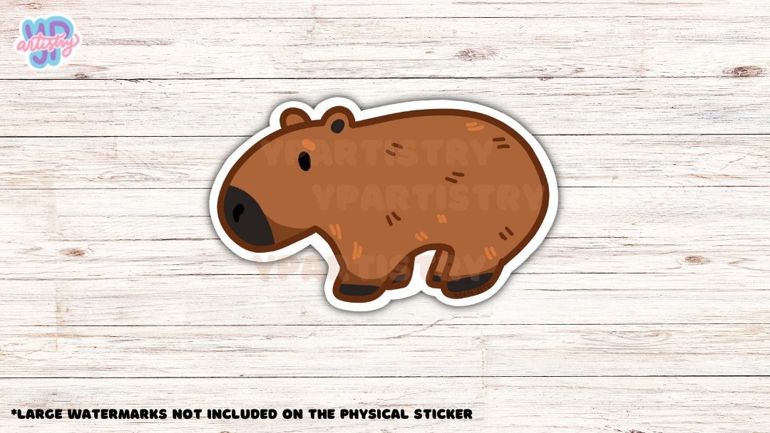 Capybara Sticker Die Cut Vinyl, Water Resistant Sticker, Water Bottle ...