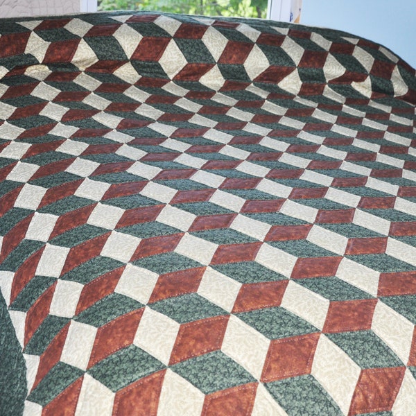Tumbling Block Quilt - Etsy