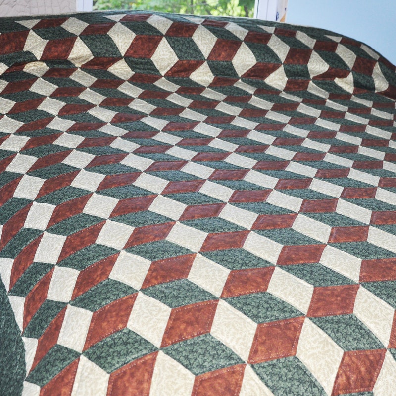 Tumbling Block Quilt - Etsy