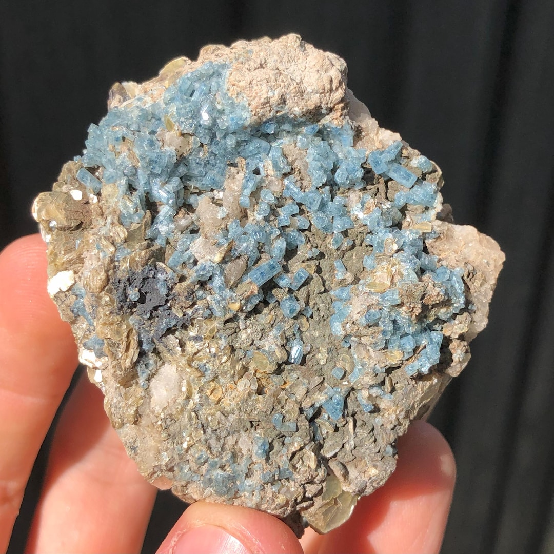 6.0cm Blue Fluorapatite Apatite Crystals From Governador Valadares ...