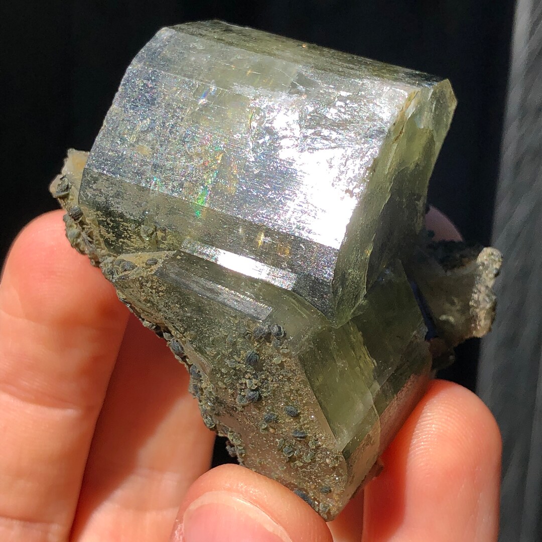 5.9cm Green Fluorapatite Crystal Cluster With Siderite From Panasqueira ...