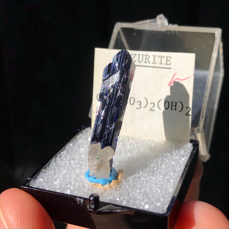 3.2cm Killer Azurite With Cerussite Twins Thumbnail From Tsumeb Mine ...