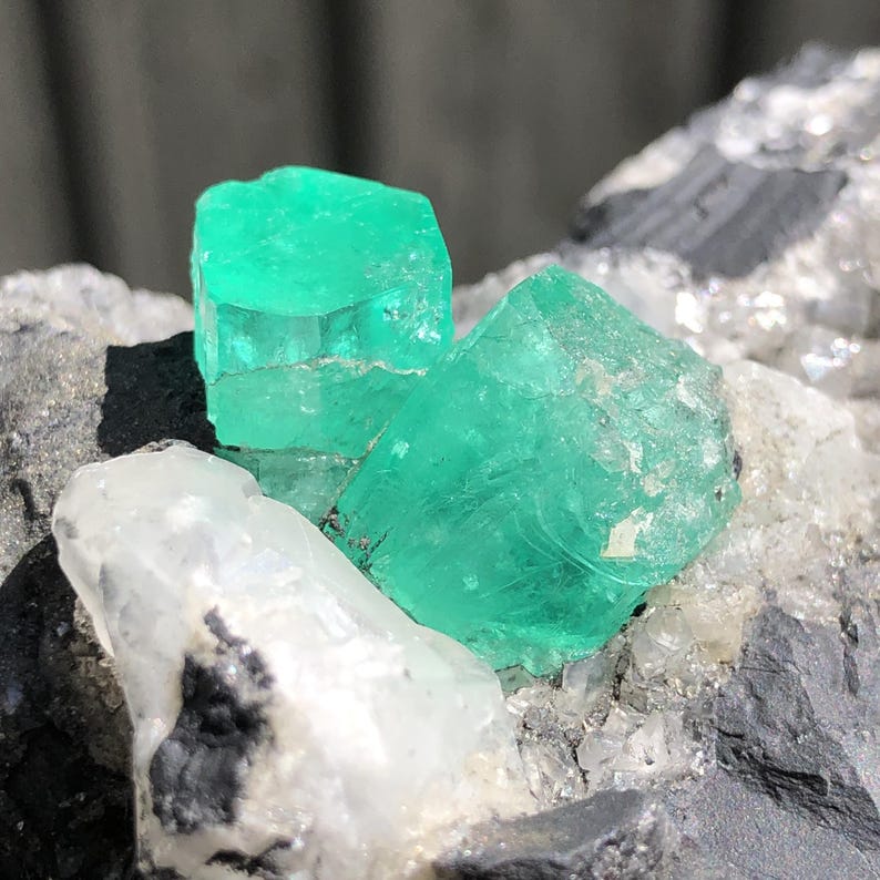 11.3cm Gem Emerald Crystals on Matrix From Muzo Mine, Colombia - Etsy