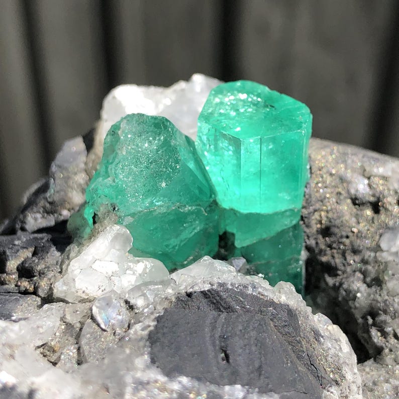 11.3cm Gem Emerald Crystals on Matrix From Muzo Mine, Colombia - Etsy