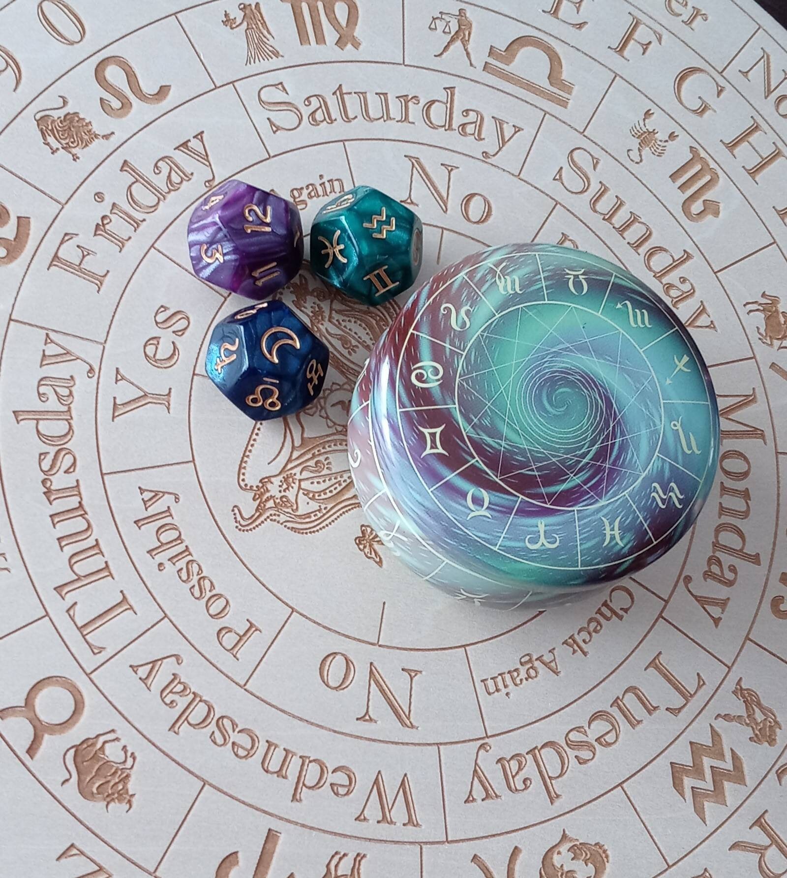 Astrology Dice zodiac astro with Zodiac Tin | Etsy