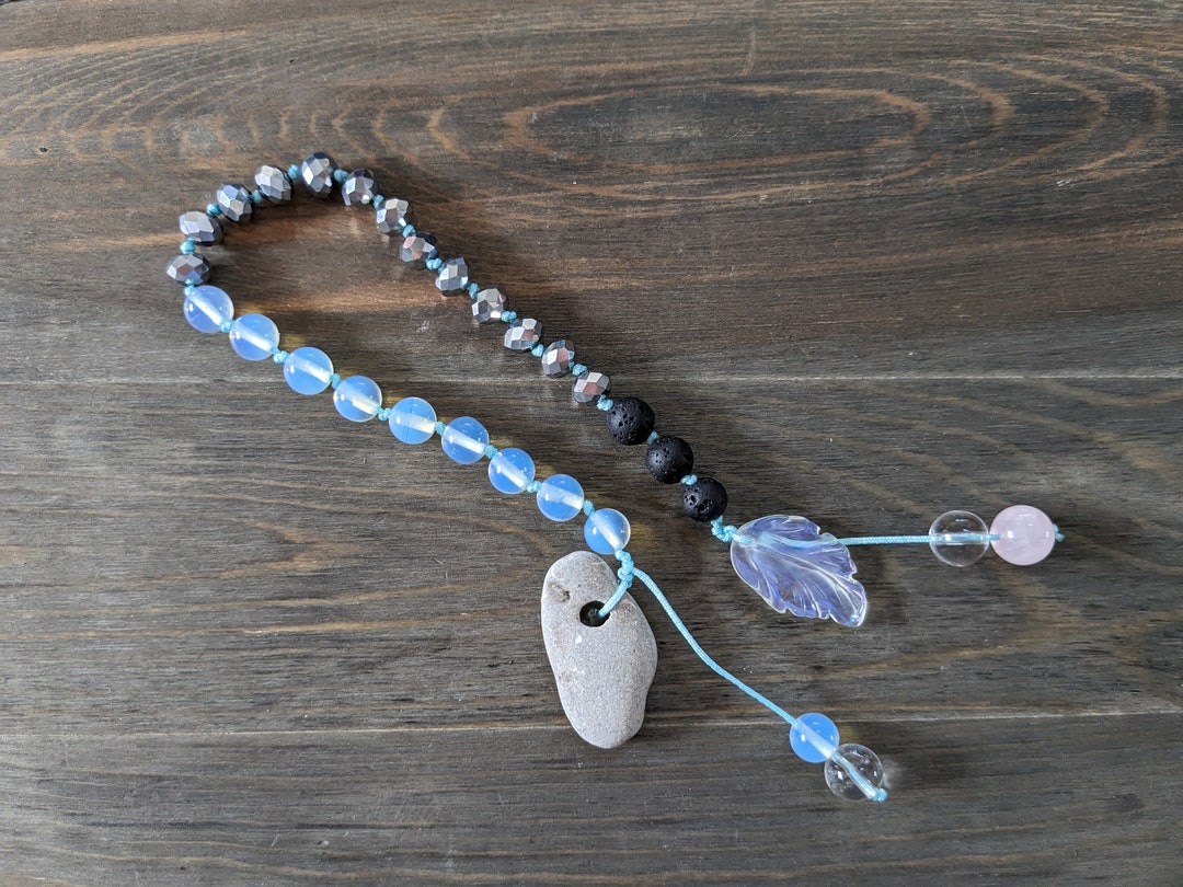 Water Fae Hag Stone Witches Mala Opalite Lava Stone Pagan Mala ...