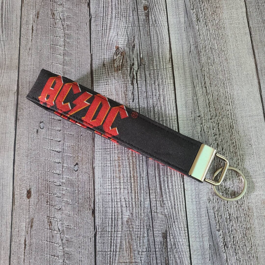 Key Fob Rock Band Fabric ~ Black With Red Fabric Keychain ~ Rock N Roll ...