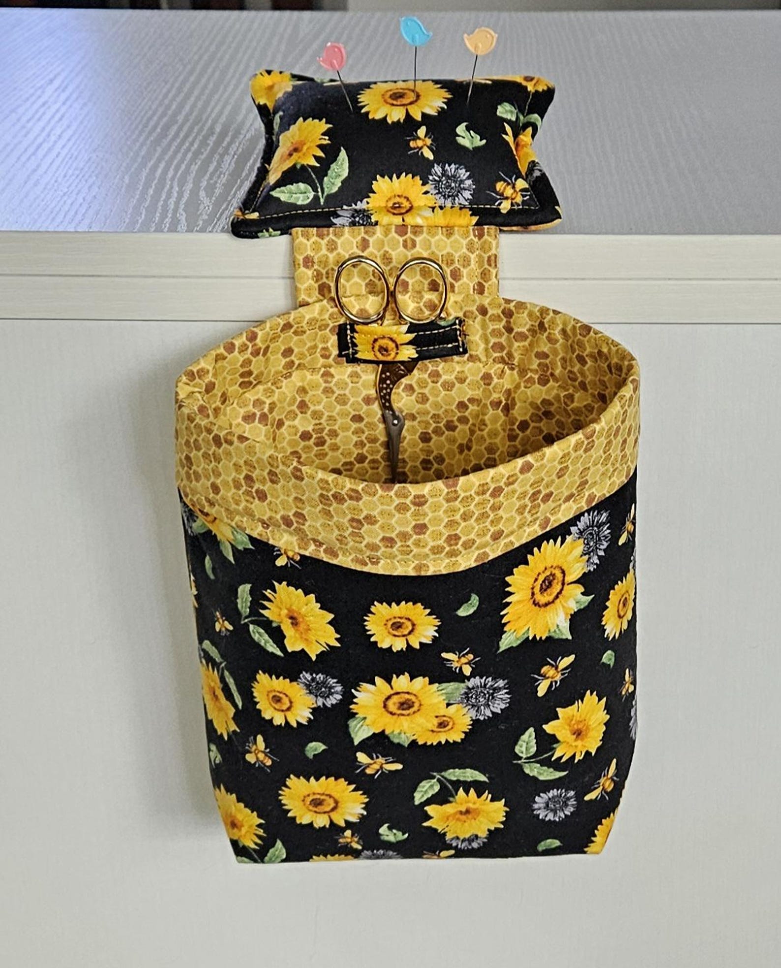 Thread Catcher With Pin Cushion ~ Thread Disposal Bin and Pincushion ...