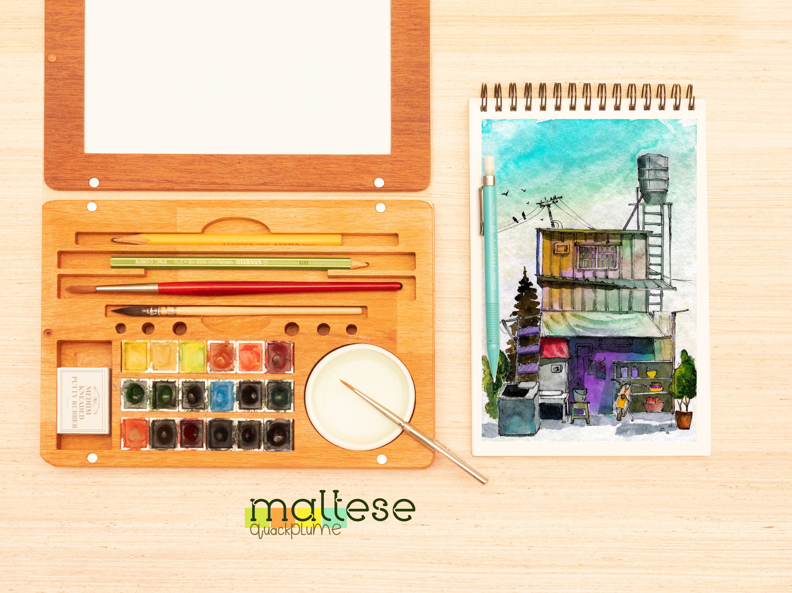 Maltese A5 Portable Watercolor Palette - Etsy