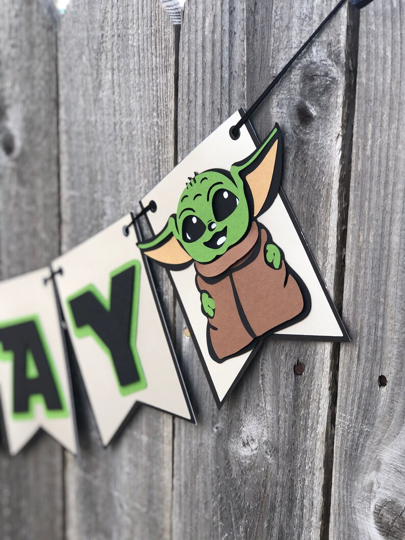 Baby Yoda Happy Birthday Banner Custom Banner Star Wars - Etsy