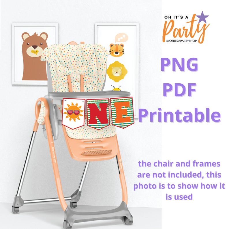 Summer High Chair Banner Printable Digital Birthday High - Etsy