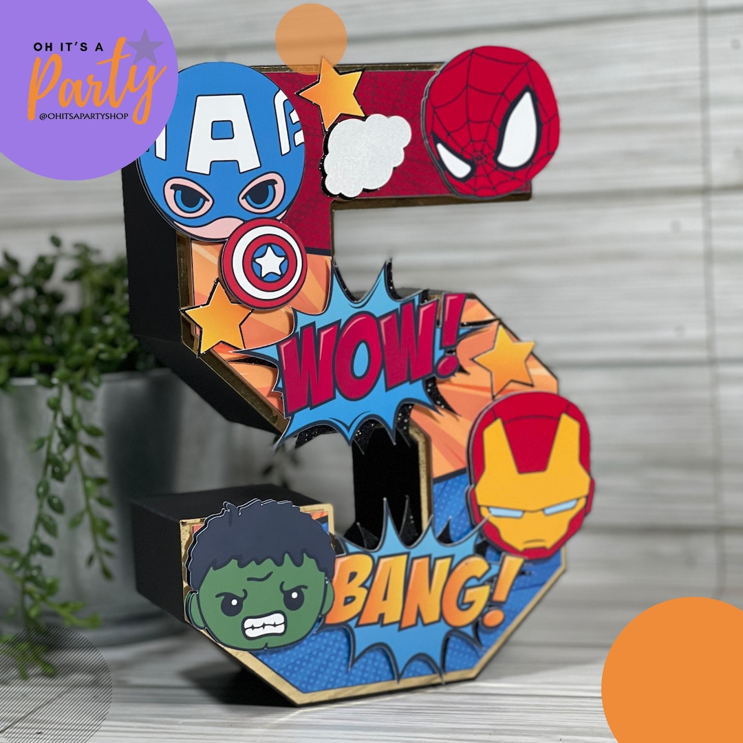 Superhero 3D Letter: Avengers Theme, Kids Room Decor - Etsy
