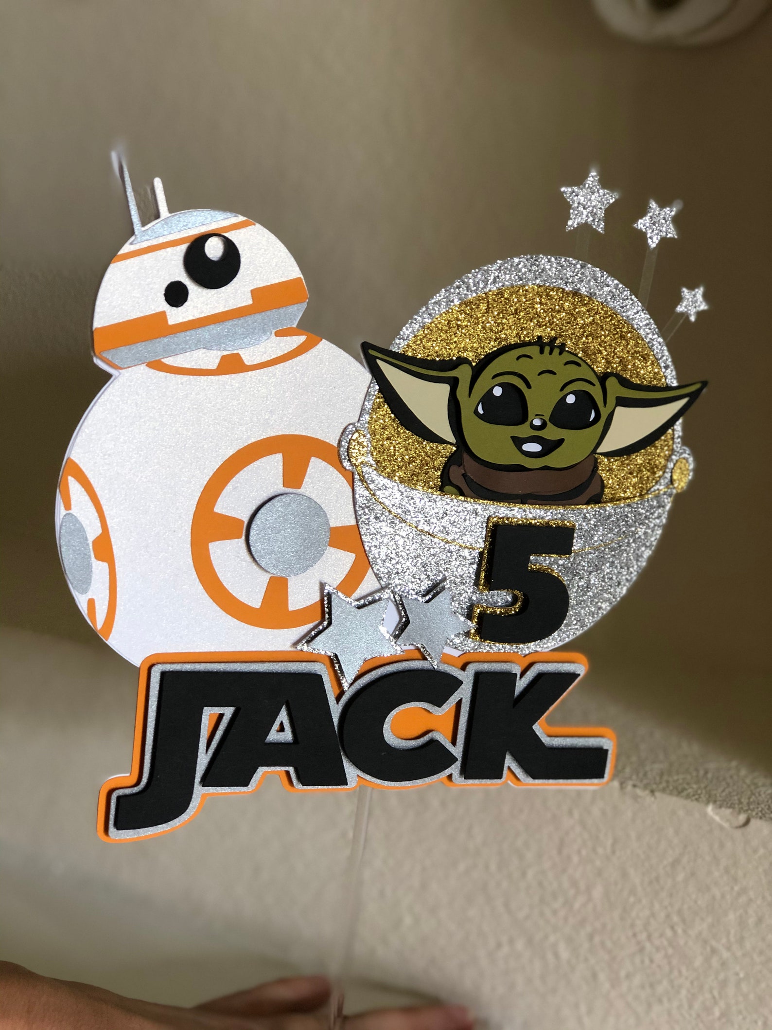 BB8 and Baby Yoda Cake Topper Custom Cake Topper Star Wars - Etsy