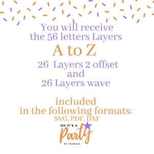 Layers for 3D Letters A to Z, Layer Wave and Offset, Die Cut Template ...