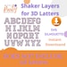 Shaker Layer for 3D Alphabet Letters A to Z Cutting Files - Etsy