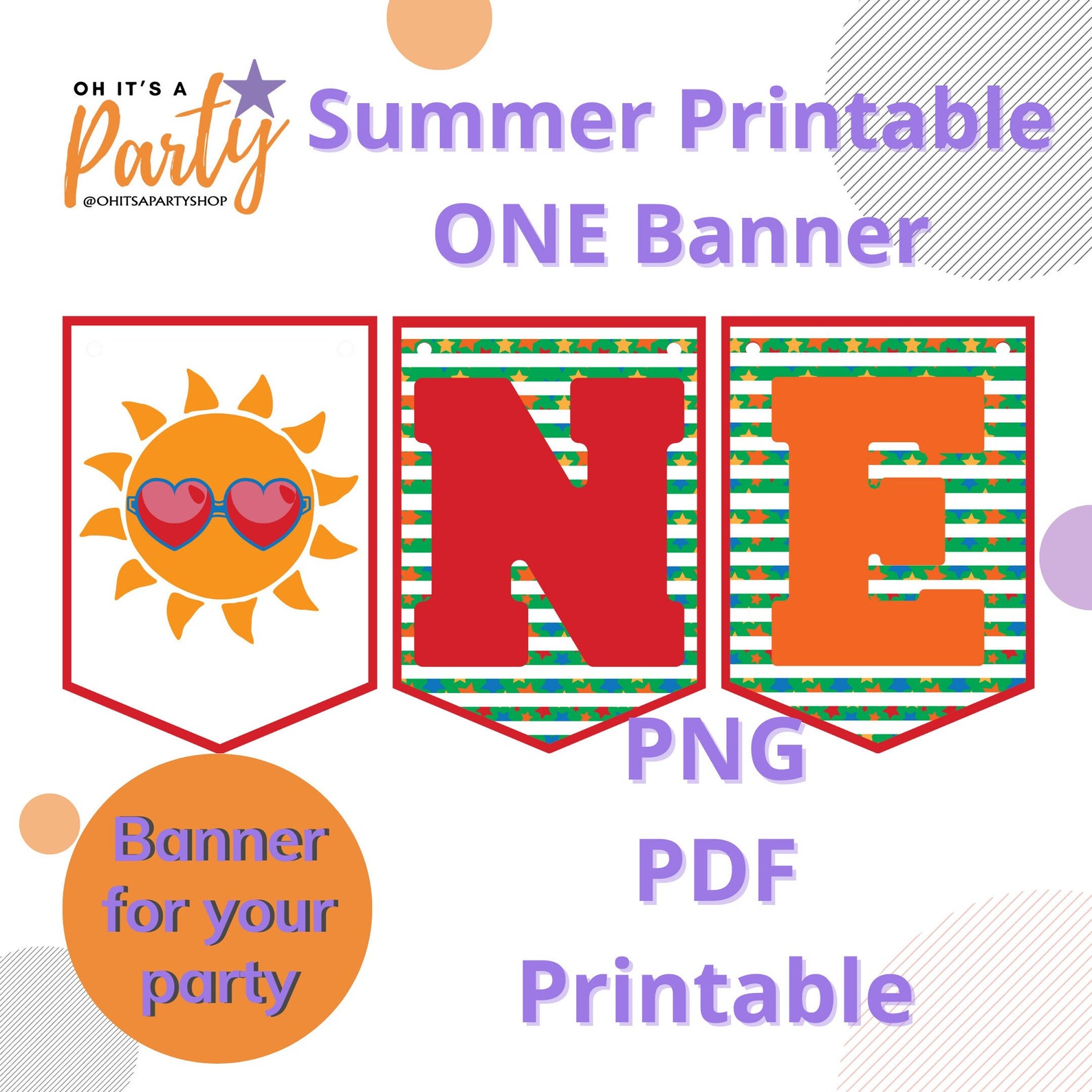 Summer High Chair Banner Printable Digital Birthday High - Etsy
