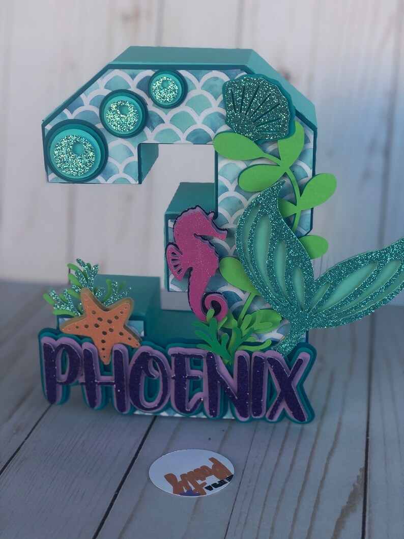 Mermaid 3D Number Mermaid Letter Mermaid Party the Little | Etsy UK