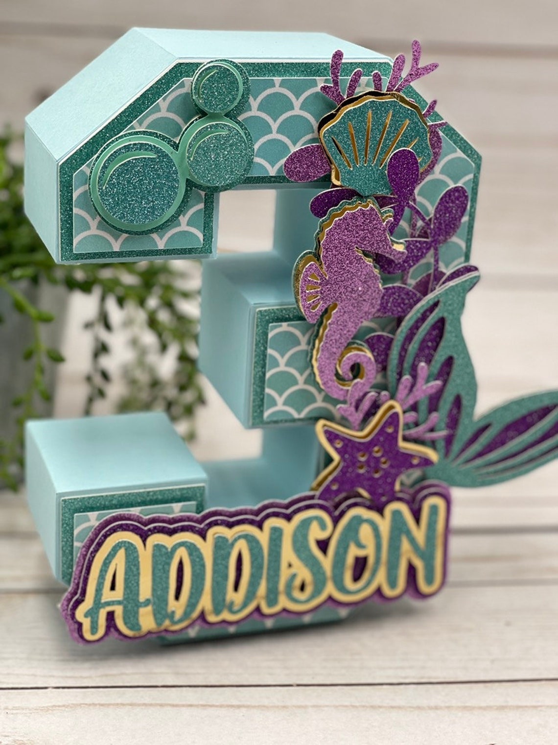 Mermaid 3D Number Mermaid Letter Mermaid Party the Little - Etsy