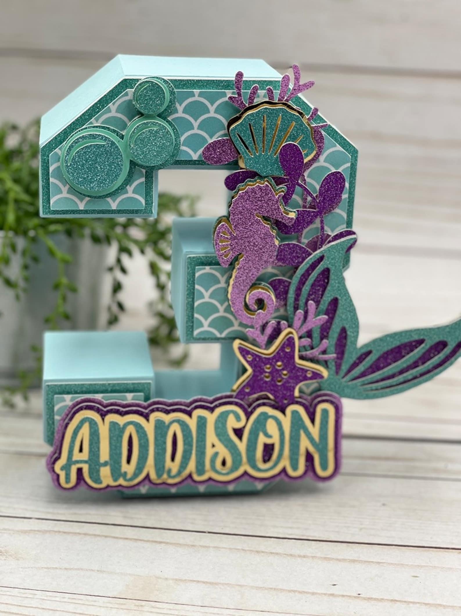 Mermaid 3D Number Mermaid Letter Mermaid Party the Little - Etsy