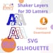 Shaker Layer for 3D Alphabet Letters A to Z, Cutting Files, Cut ...