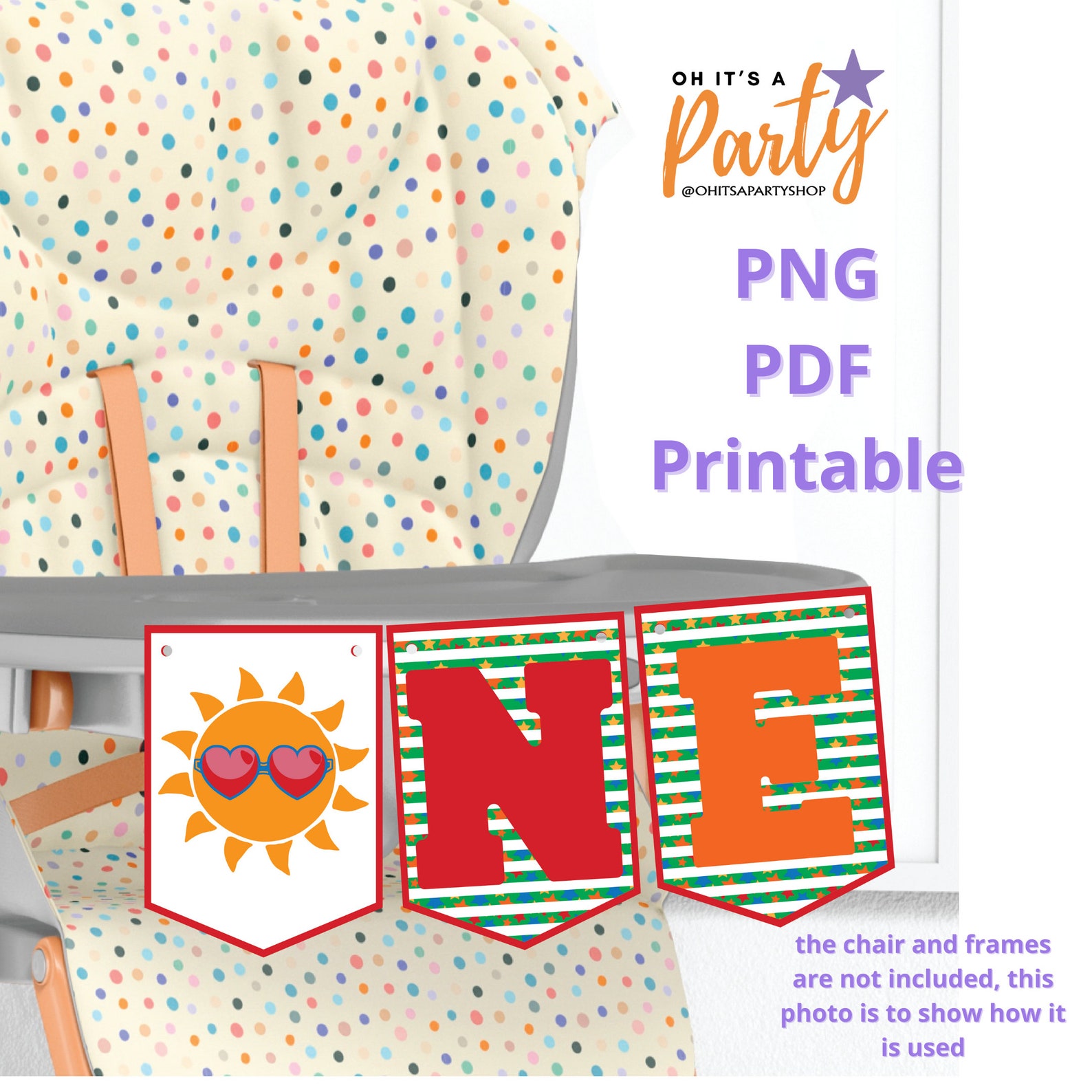 Summer High Chair Banner Printable Digital Birthday High - Etsy