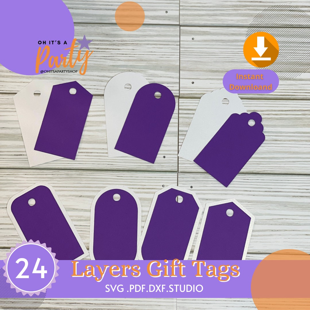 Layers Gift Tags Bundle, Label Bundle Tags, Tags Template SVG, Gift ...
