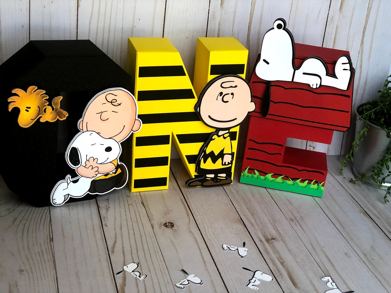 ONE Snoopy Party 3D Letters, Custom 3D Letters, Birthday Party, Charlie ...