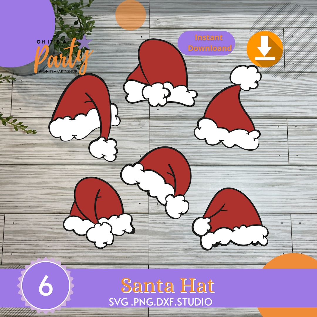 Santa Hat SVG, Santa Svg, Santa Hat Cut File, Christmas Hat Bundle ...