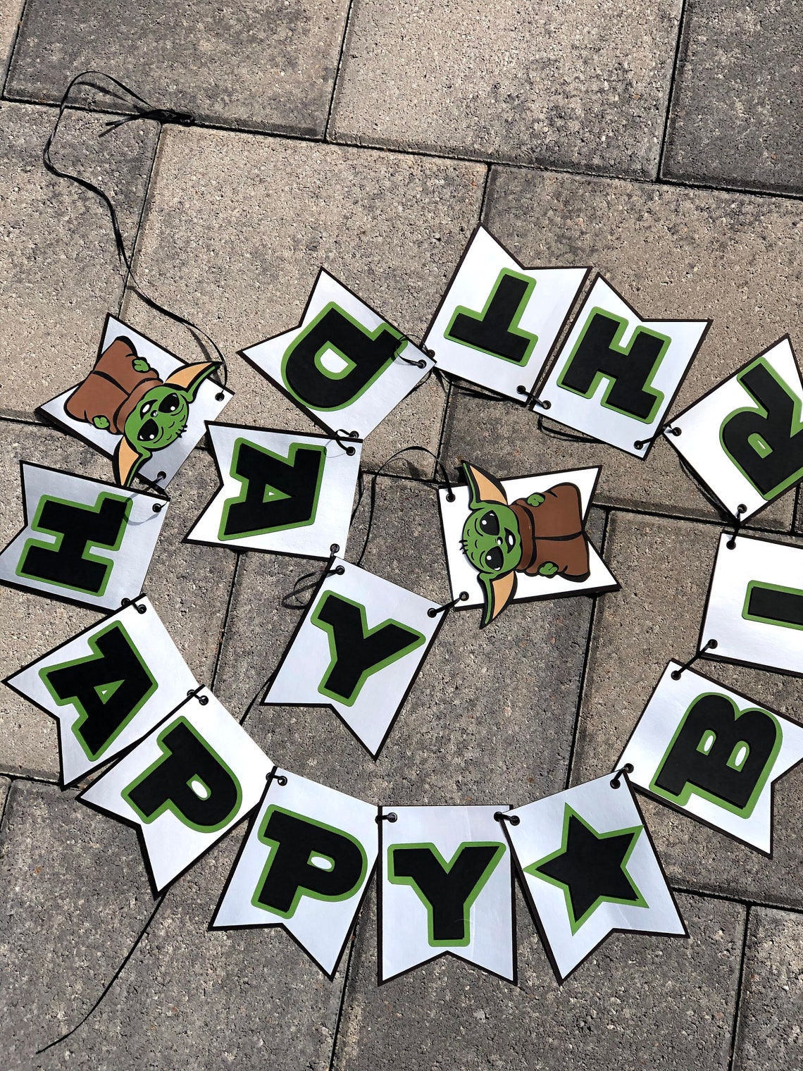 Banner de cumpleaños 3D de Baby Yoda, decoración personalizada para ...