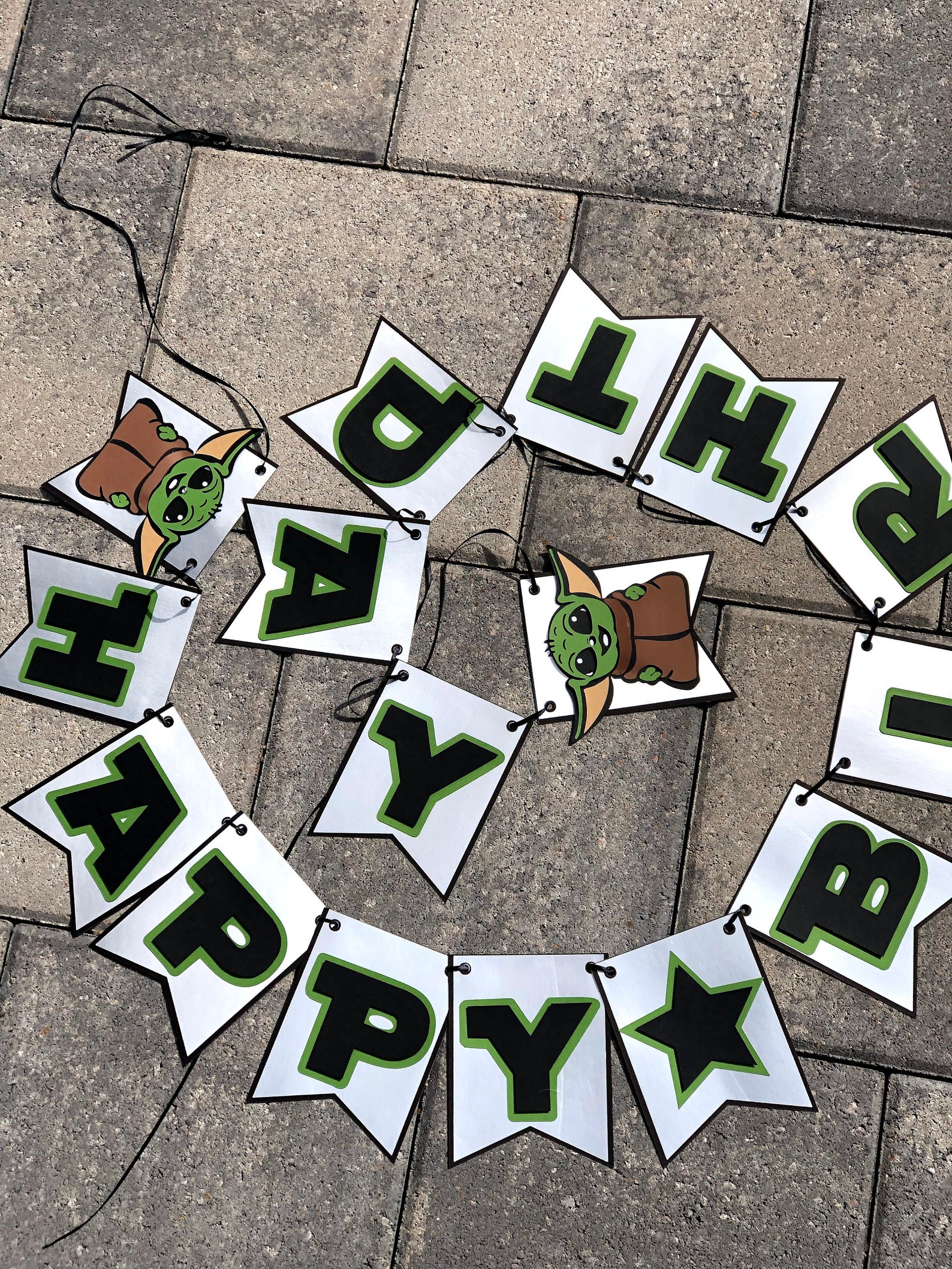 Baby Yoda Happy Birthday Banner Custom Banner Star Wars | Etsy