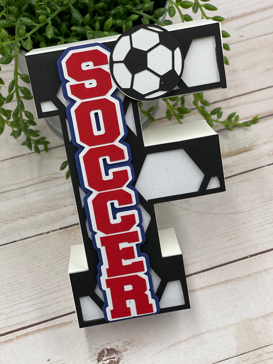 Soccer Theme Birthday Letter 3D Letter Futbal Cake Smash - Etsy