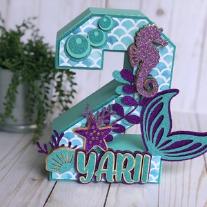 Mermaid 3D Number, Mermaid Letter, Mermaid Party, the Little Mermaid ...