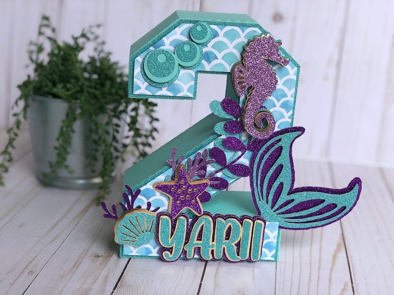 Mermaid 3D Number Mermaid Letter Mermaid Party the Little | Etsy UK