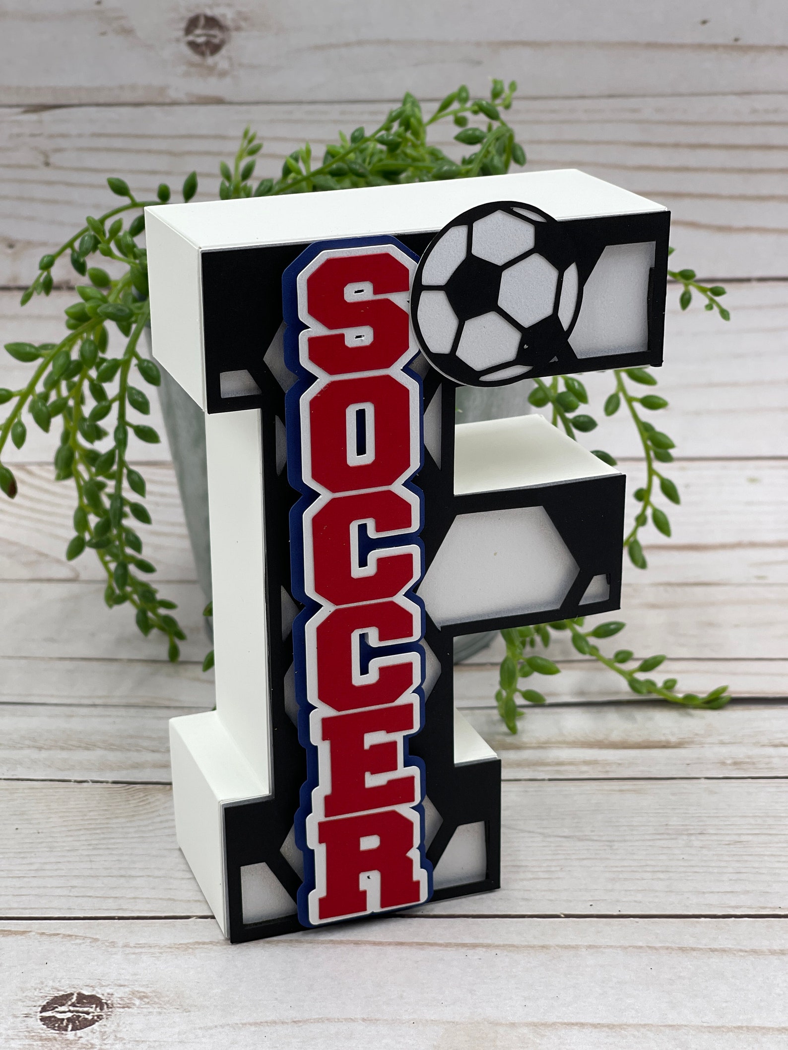 Soccer Theme Birthday Letter 3D Letter Futbal Cake Smash - Etsy