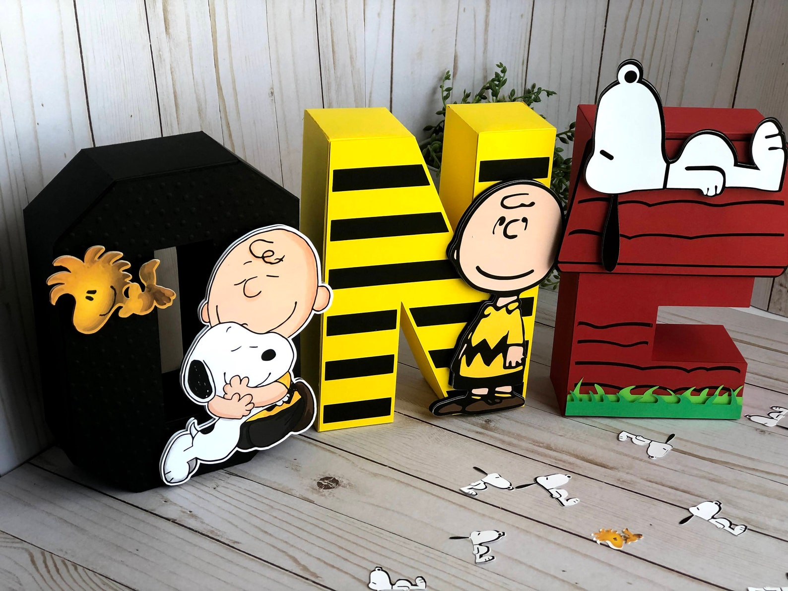 ONE Snoopy Party 3D Letters, Custom 3D Letters, Birthday Party, Charlie ...