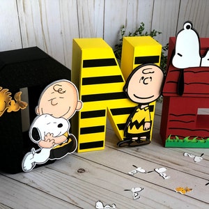 ONE Snoopy Party 3D Letters, Custom 3D Letters, Birthday Party, Charlie ...