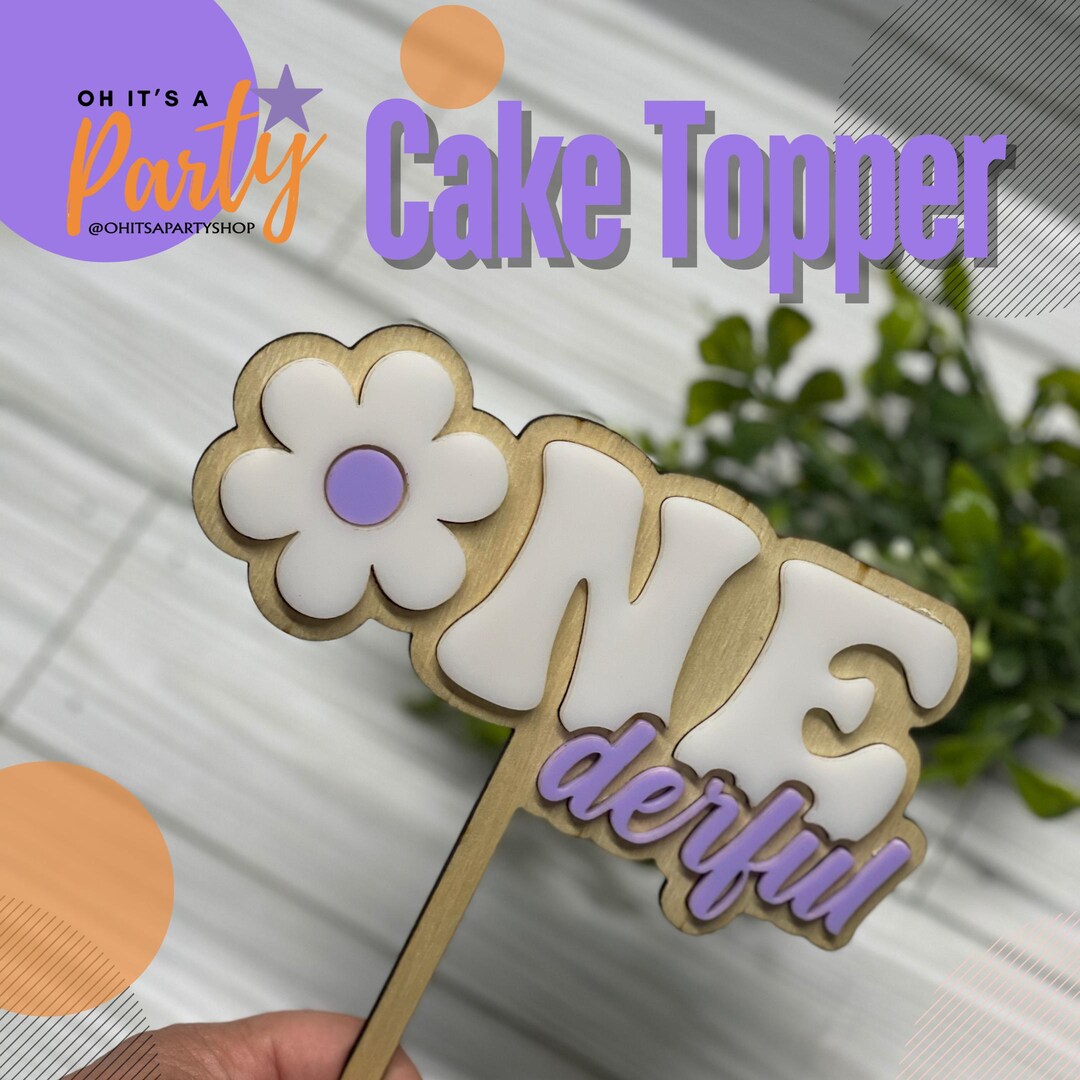 ONE Derful Cake Topper, Birthday Cake Topper, Birthday Cake, First ...