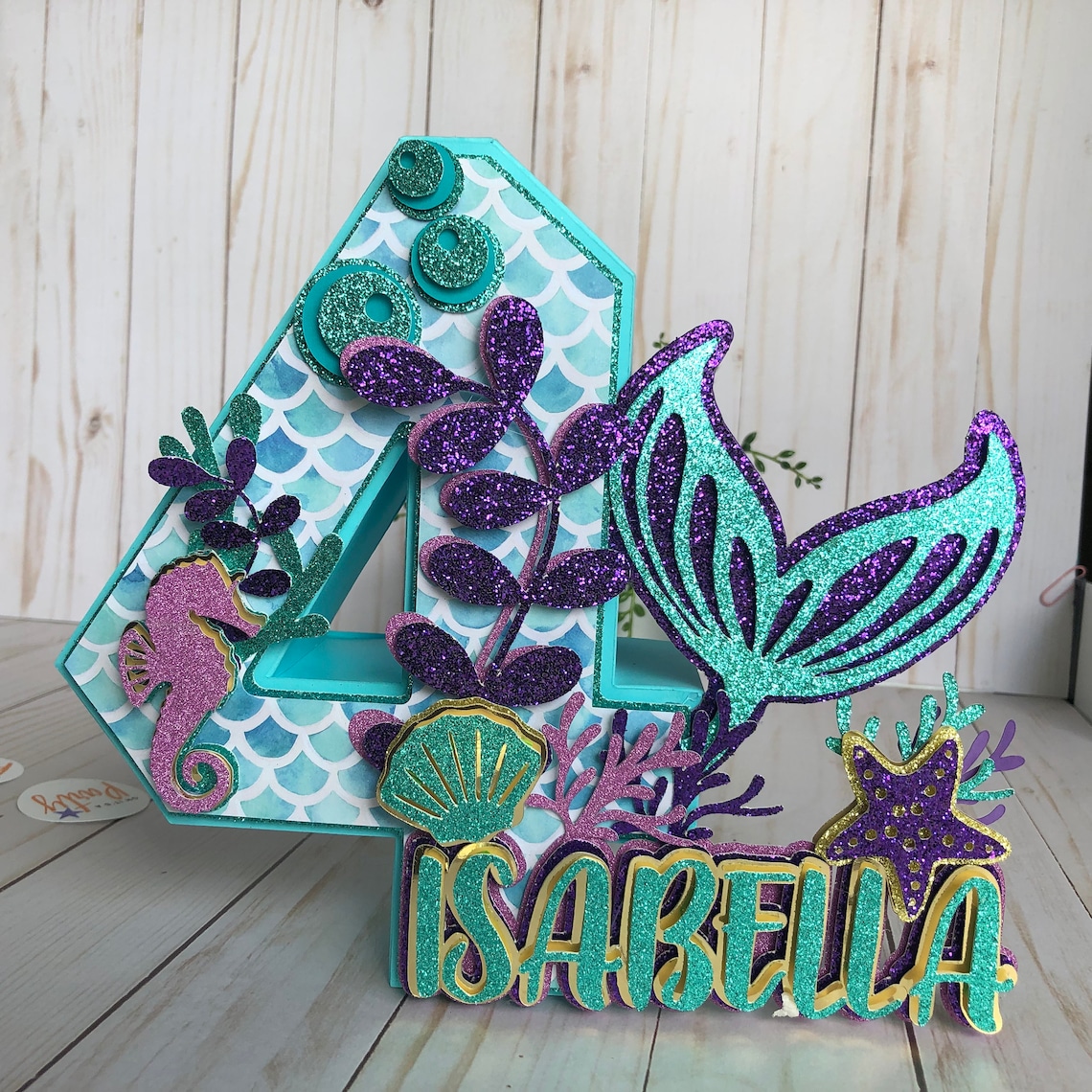 Mermaid 3D Number Mermaid Letter Mermaid Party the Little | Etsy