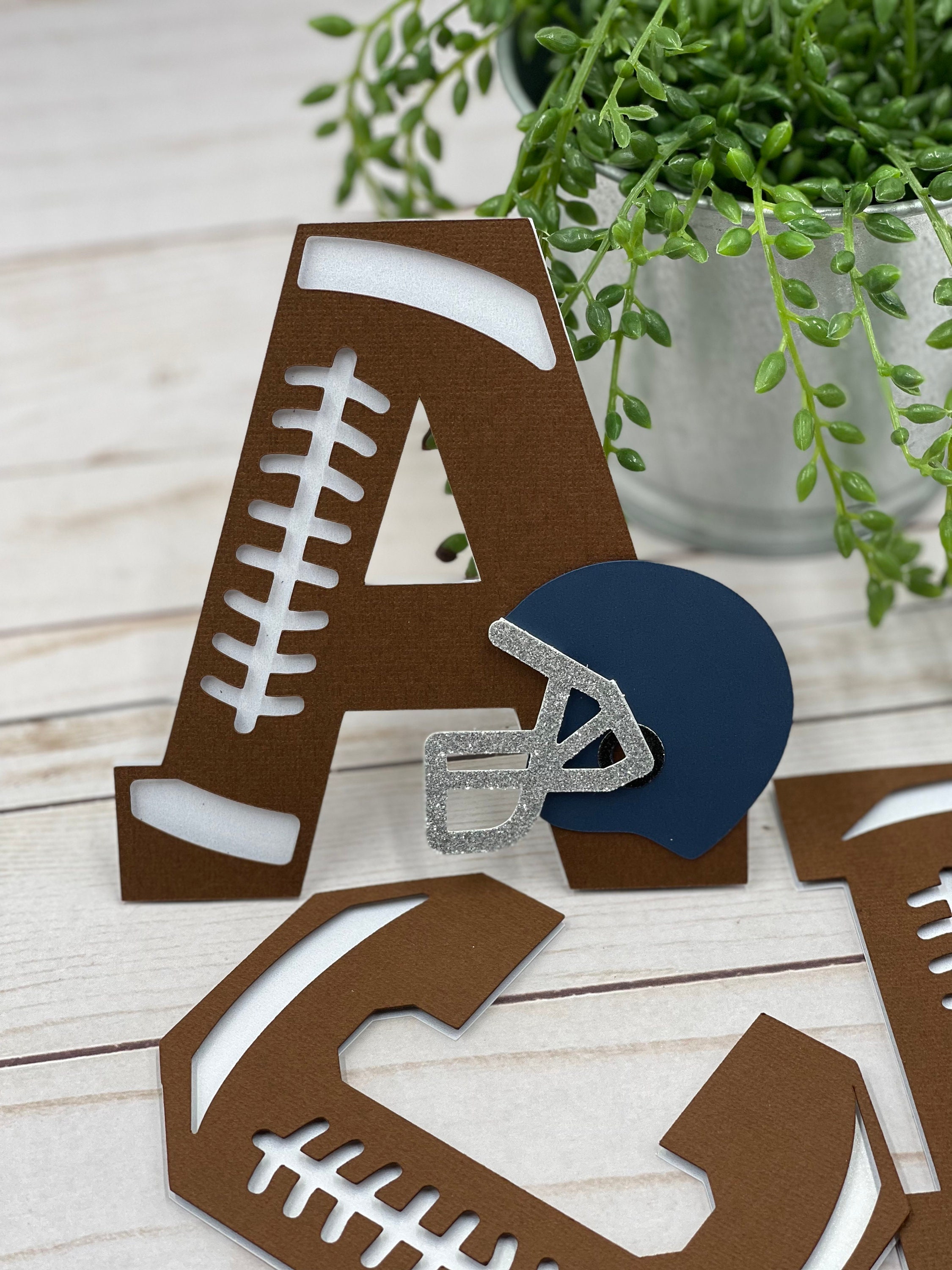 Football Letters A to Z SVG: 3D Layered Alphabet, Die Cut Template ...