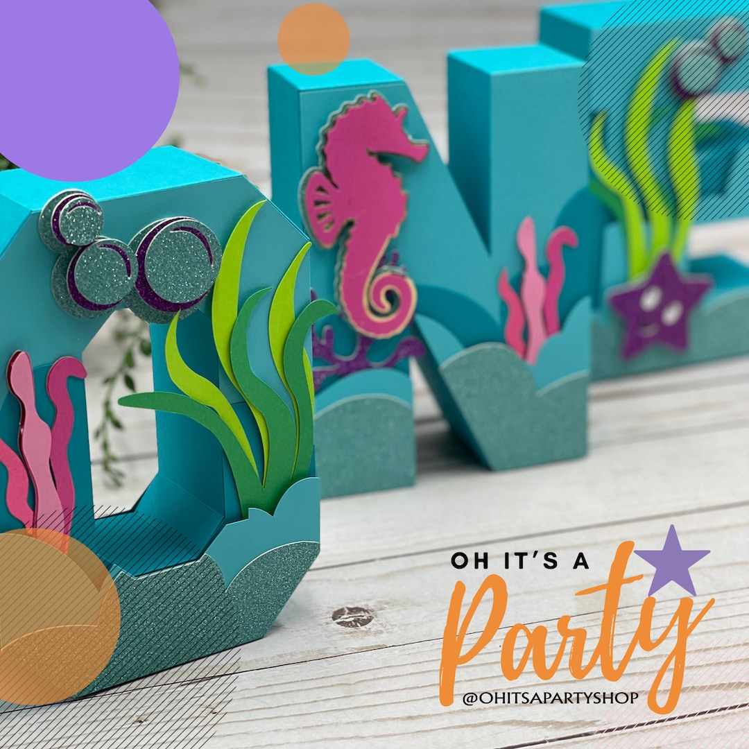 ONE Under the Sea,1st Birthday Party, 3D Letters ONE or TWO, Decoration ...