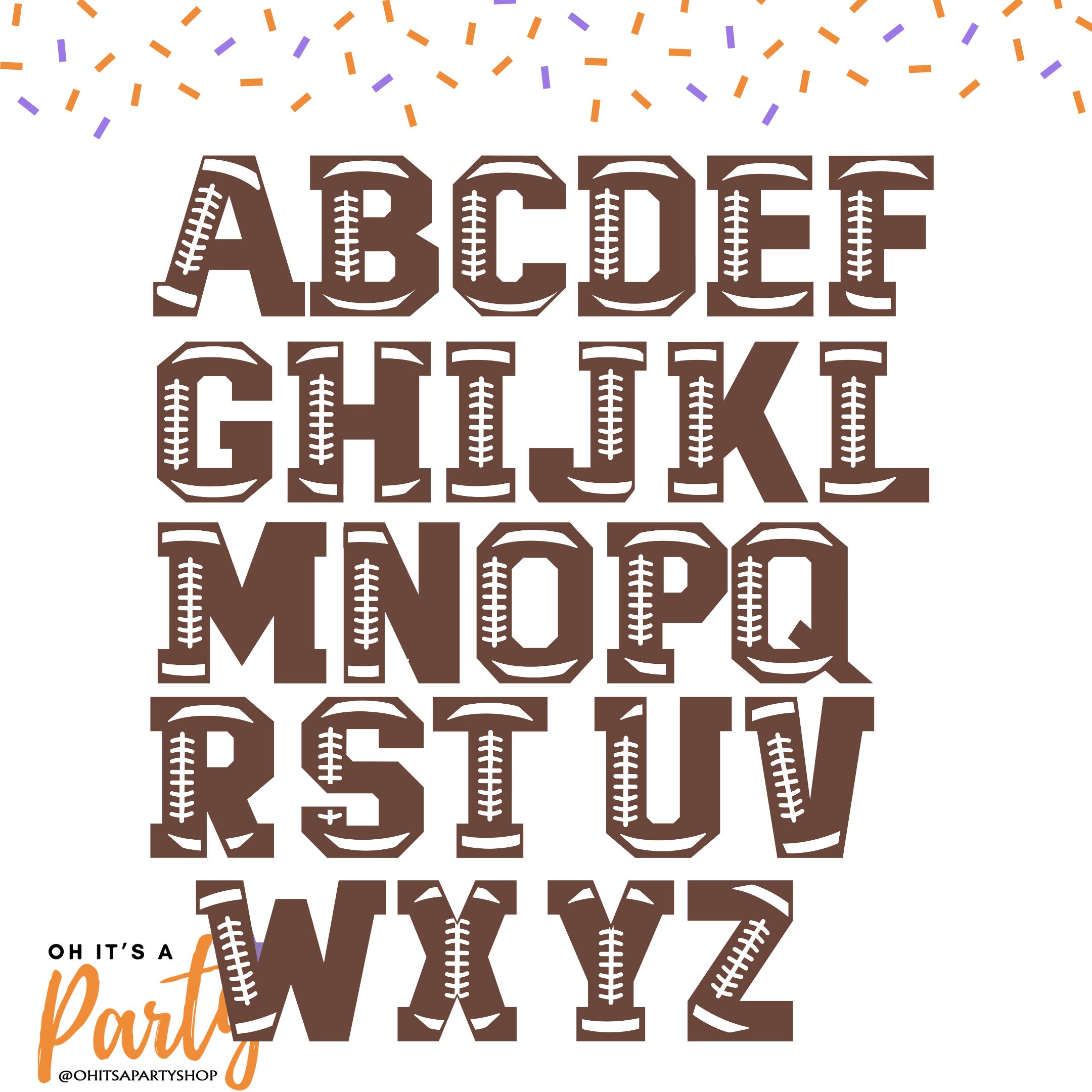 Football Letters A to Z SVG: 3D Layered Alphabet, Die Cut Template ...
