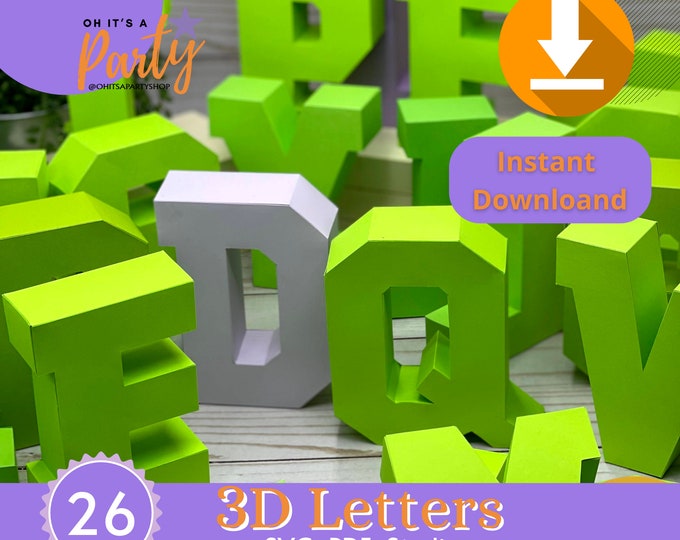 Letras 3D de la A a la Z, archivos de corte para corte manual o a ...