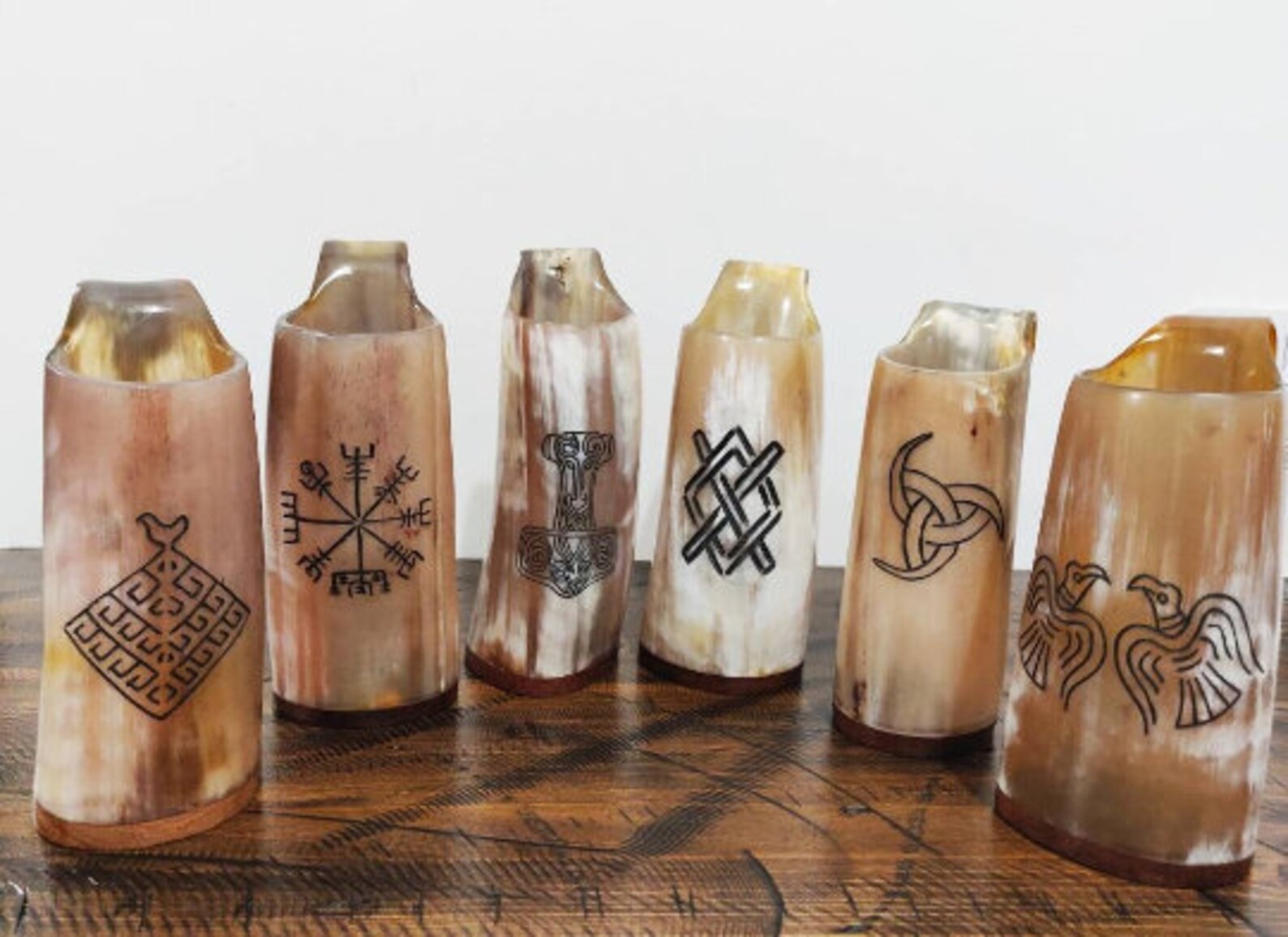 Real Horn Mug Personalized Viking Horn Mug odins Raven - Etsy