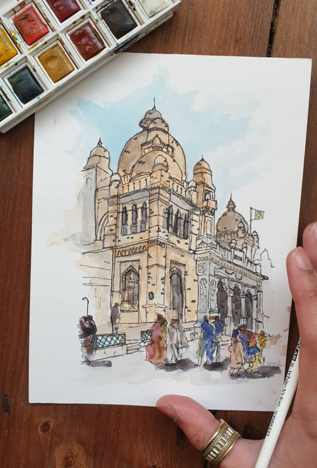 Lahore Museum, Pakistan | A3 / A4 /A5 PRINT | Hand Drawn Watercolour ...