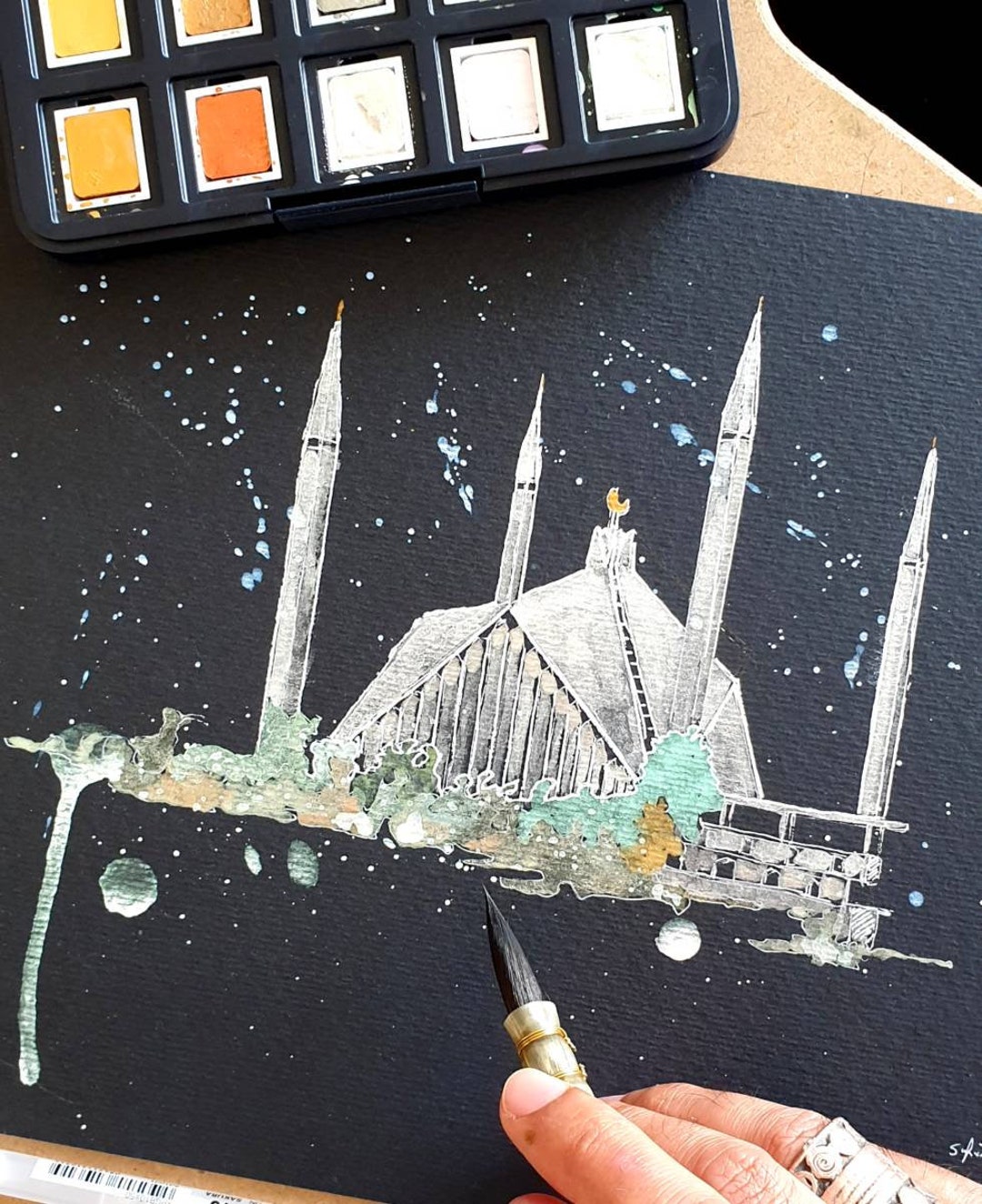 Faisal Mosque Drawing
